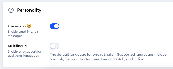 Lyro Multilanguage Support – Tidio