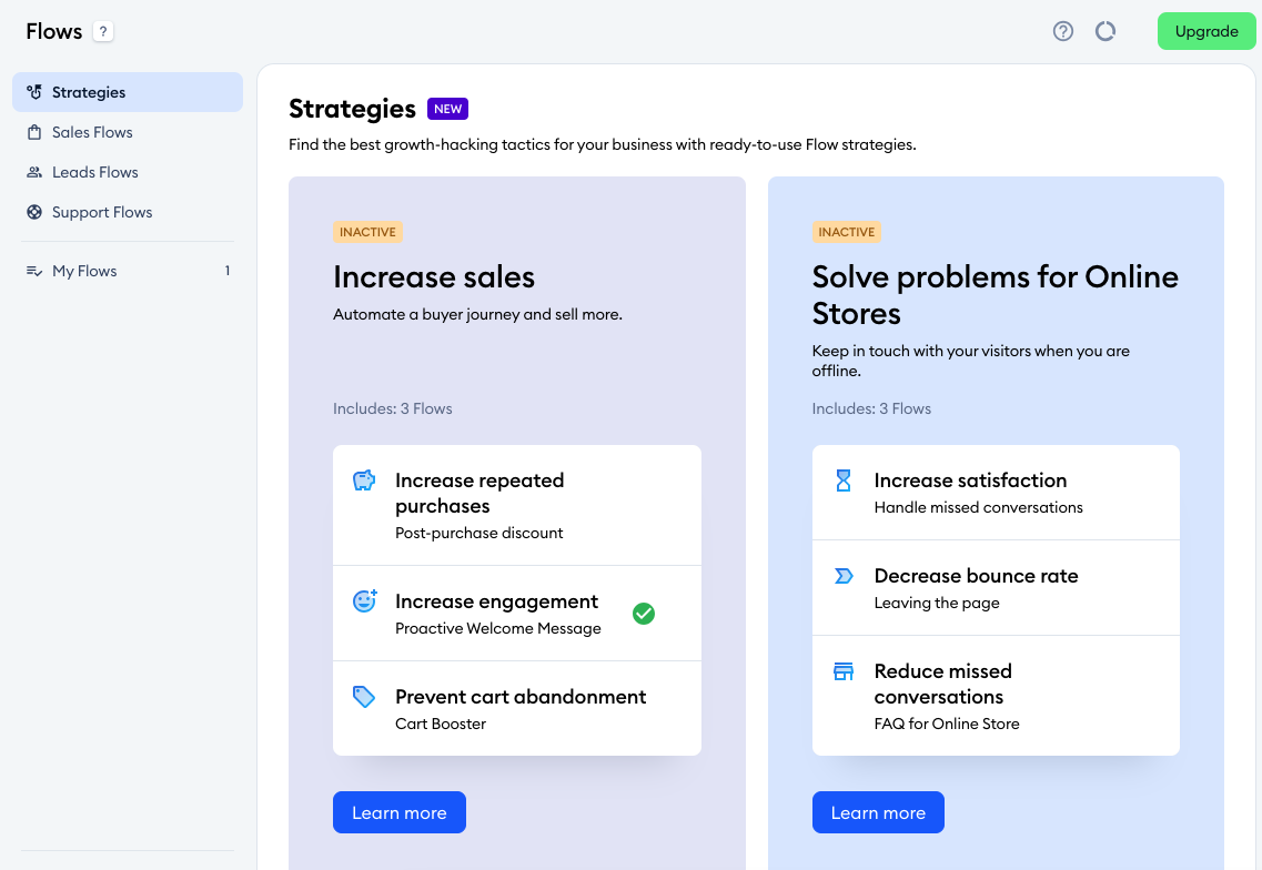 Adding a new Flow – Tidio