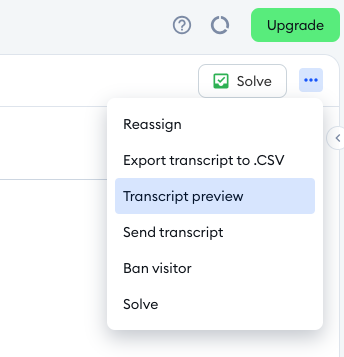 Chat transcripts – Tidio