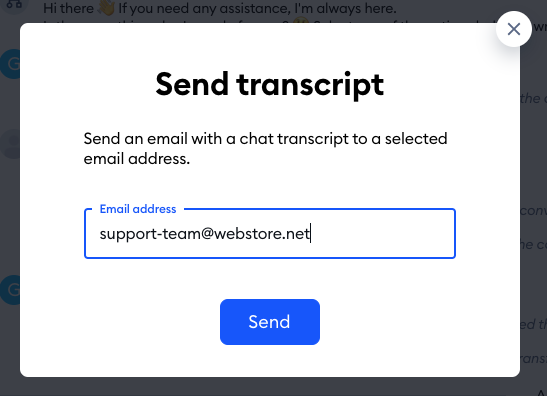 Chat transcripts – Tidio