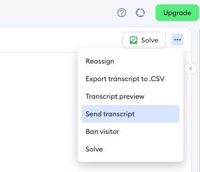 Chat transcripts – Tidio