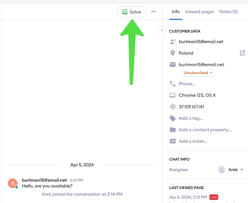 Integration with HubSpot – Tidio