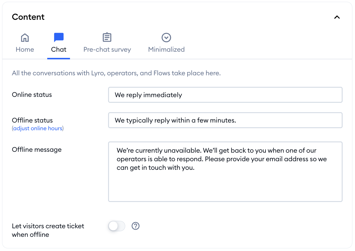 Customize your chat widget – Tidio