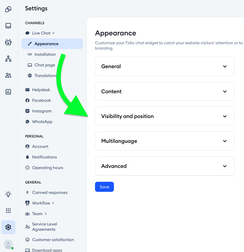 Hide or disable Tidio on your website – Tidio