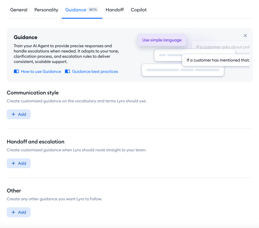 Lyro Guidance – Tidio