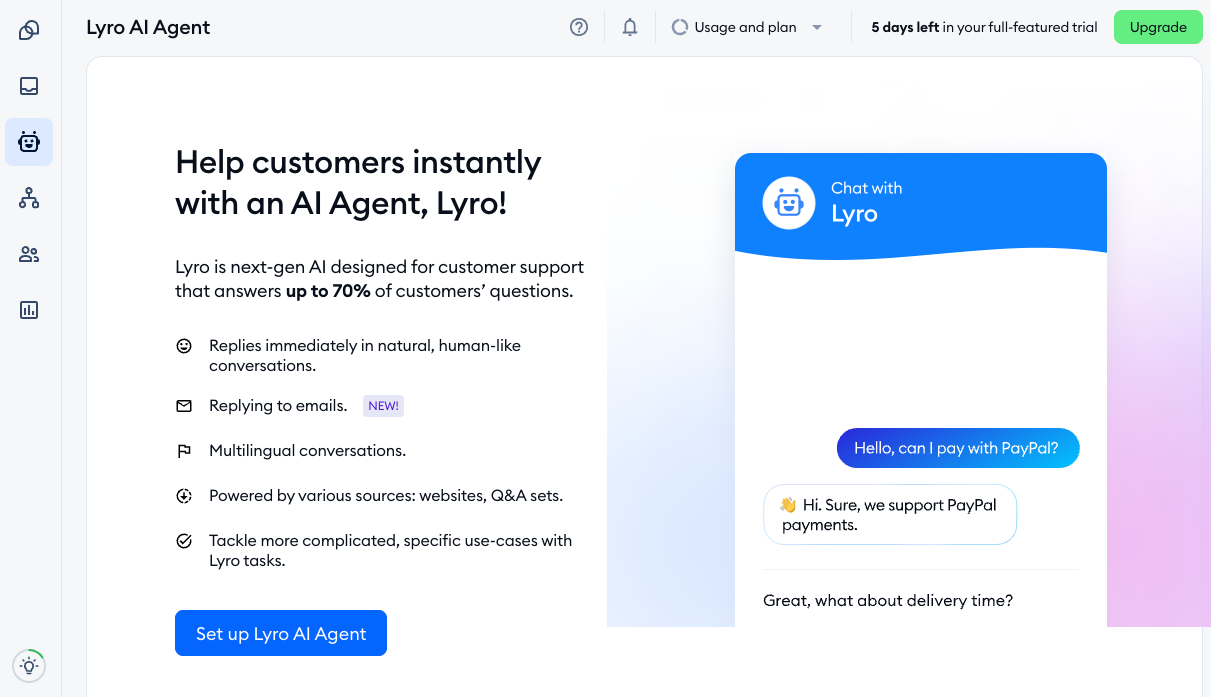 Lyro - a quick setup – Tidio