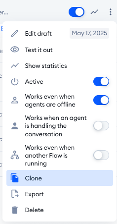 My Flows section – Tidio