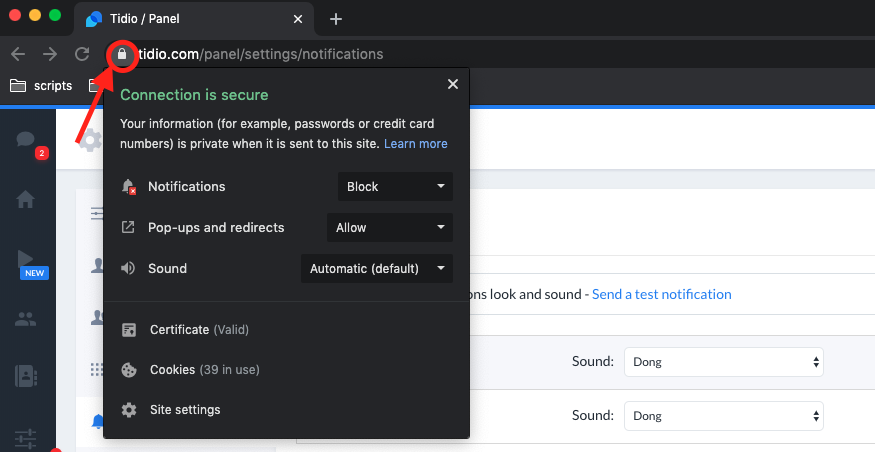 Allow notifications in your browser – Tidio