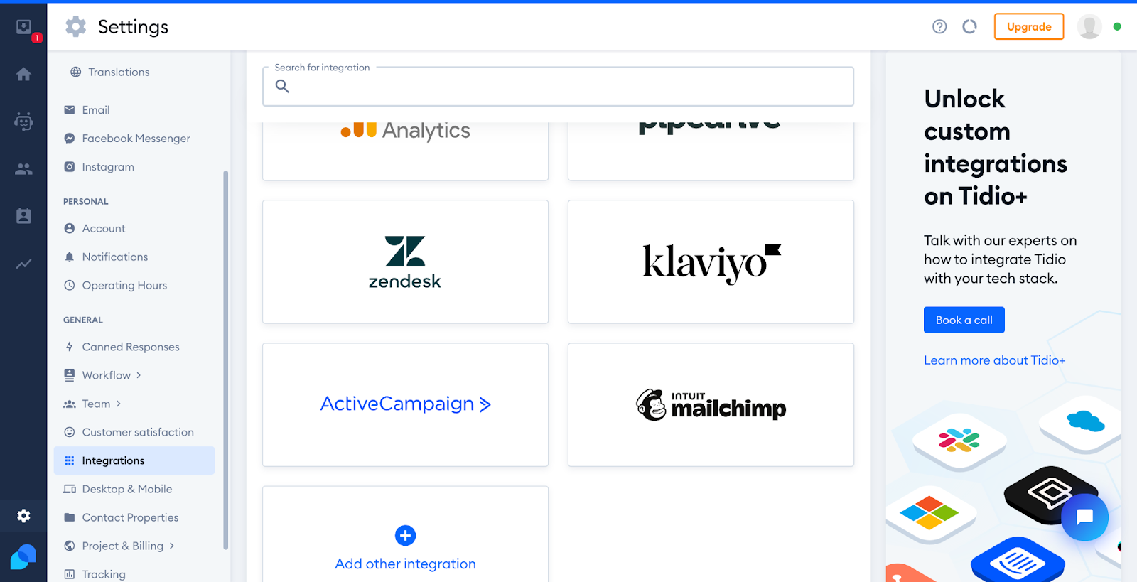 Integration with ActiveCampaign – Tidio