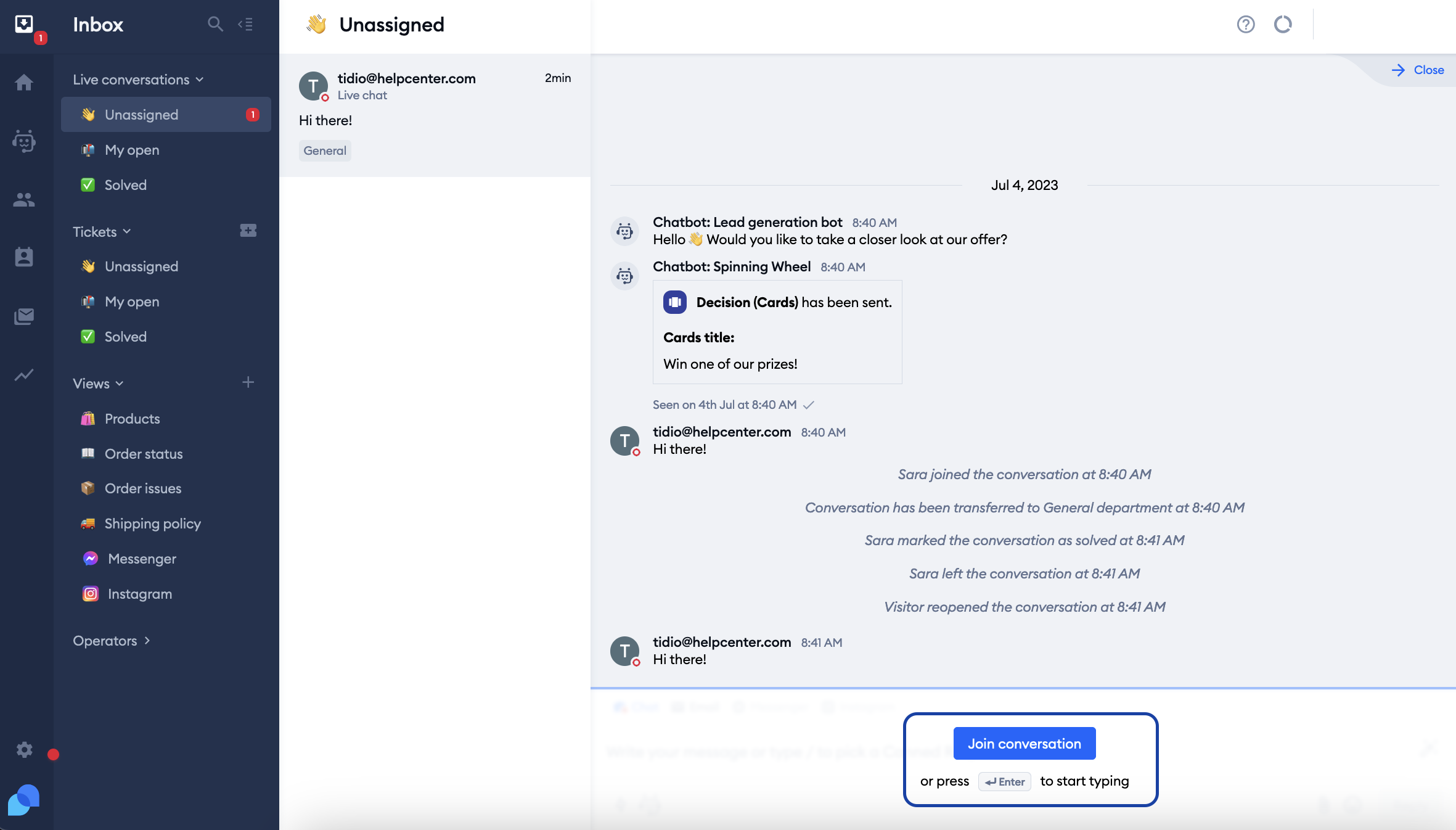 Live Chat Conversations – Tidio Live Chat Conversations – Tidio