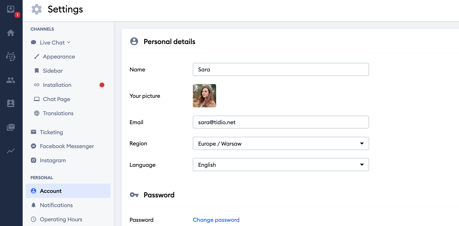 Start Using the Tidio Panel – Tidio